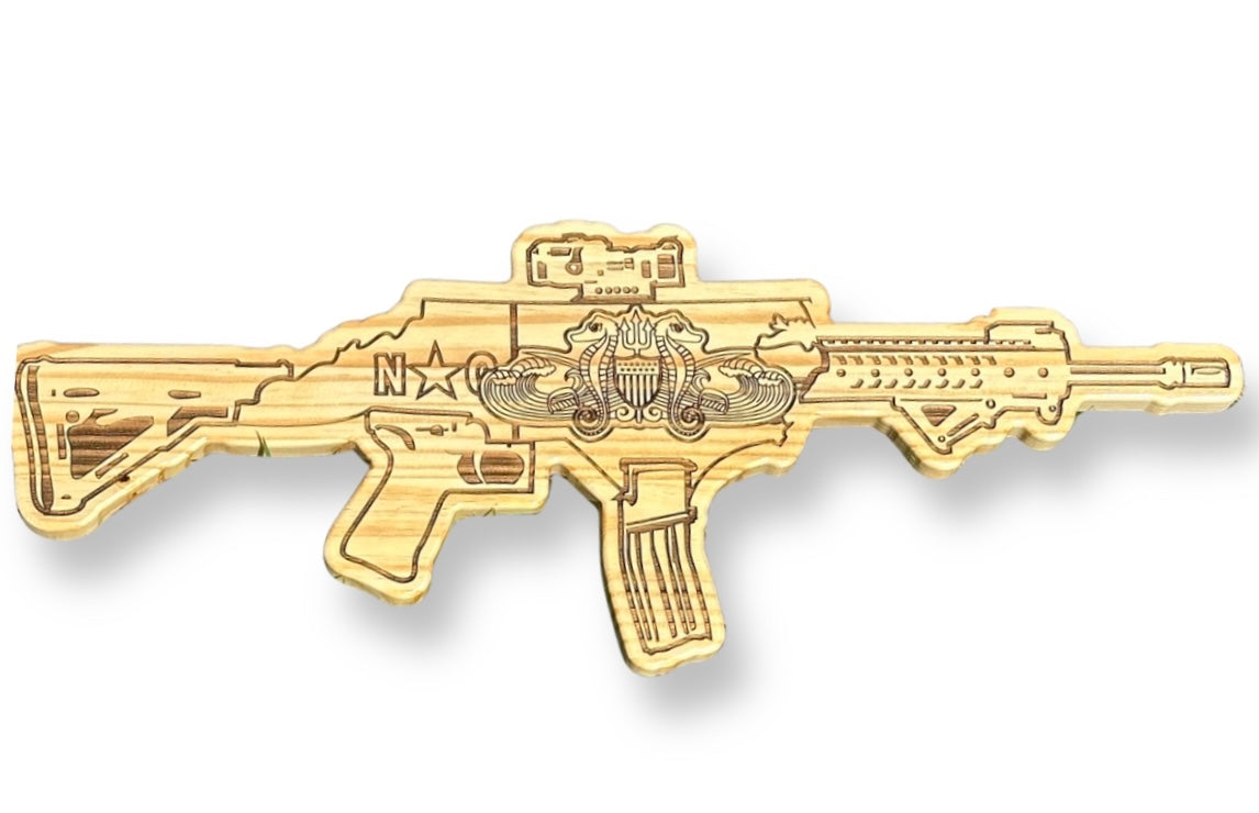 Wooden NC AR Paddle – Fish & Clips