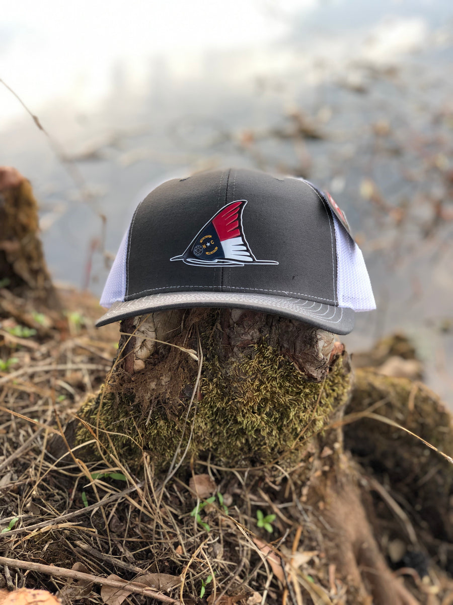 NC Redfish Tail Fin Hat (Charcoal/White) – Fish & Clips